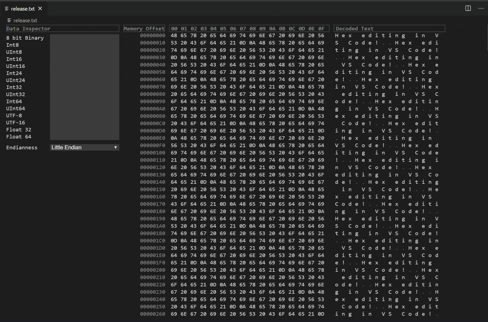 How do I see a bin file in a hex editor in Visual Studio Code? - Stack ...